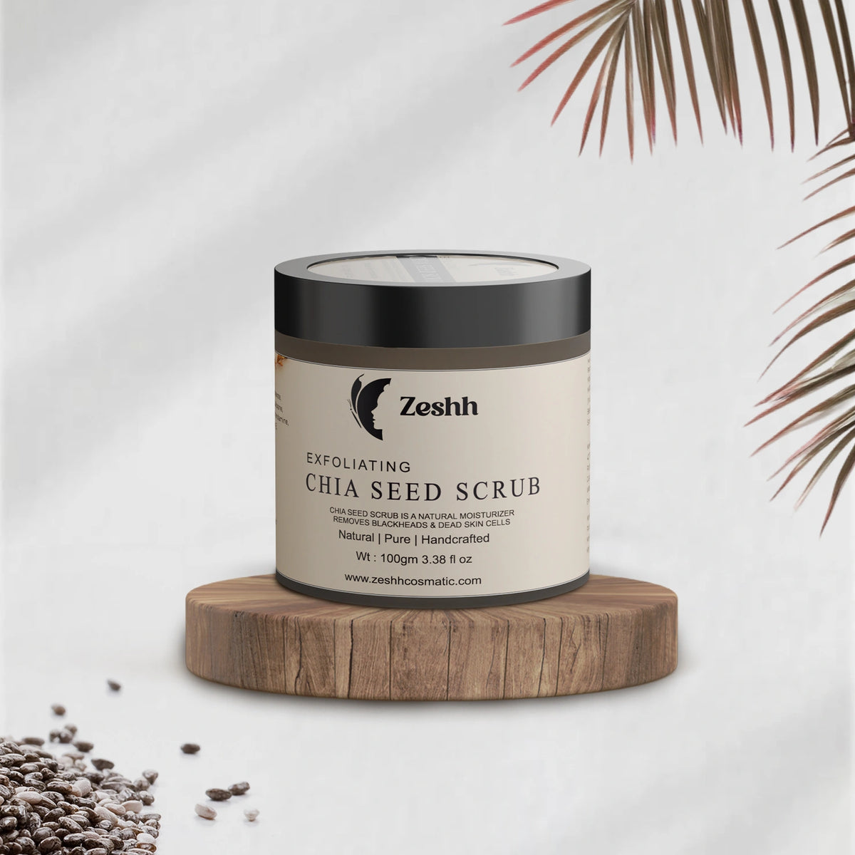Exfoliating Chia Seed Scrub – Deep Cleanse with Walnut Shell, Menthol ...